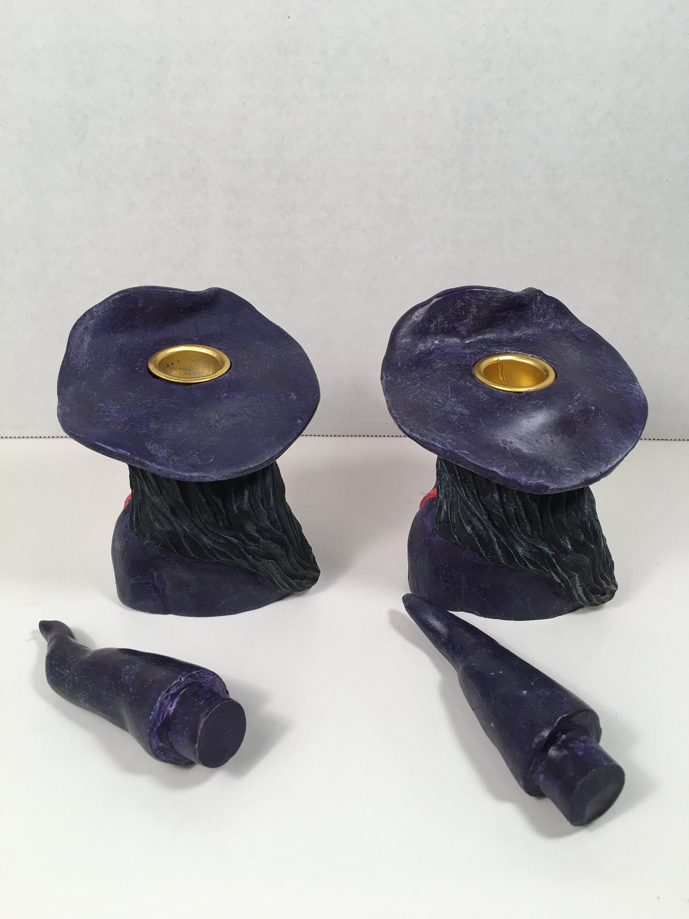 Vintage Witch Candlestick Holders, Vintage Halloween Witch Candle ...