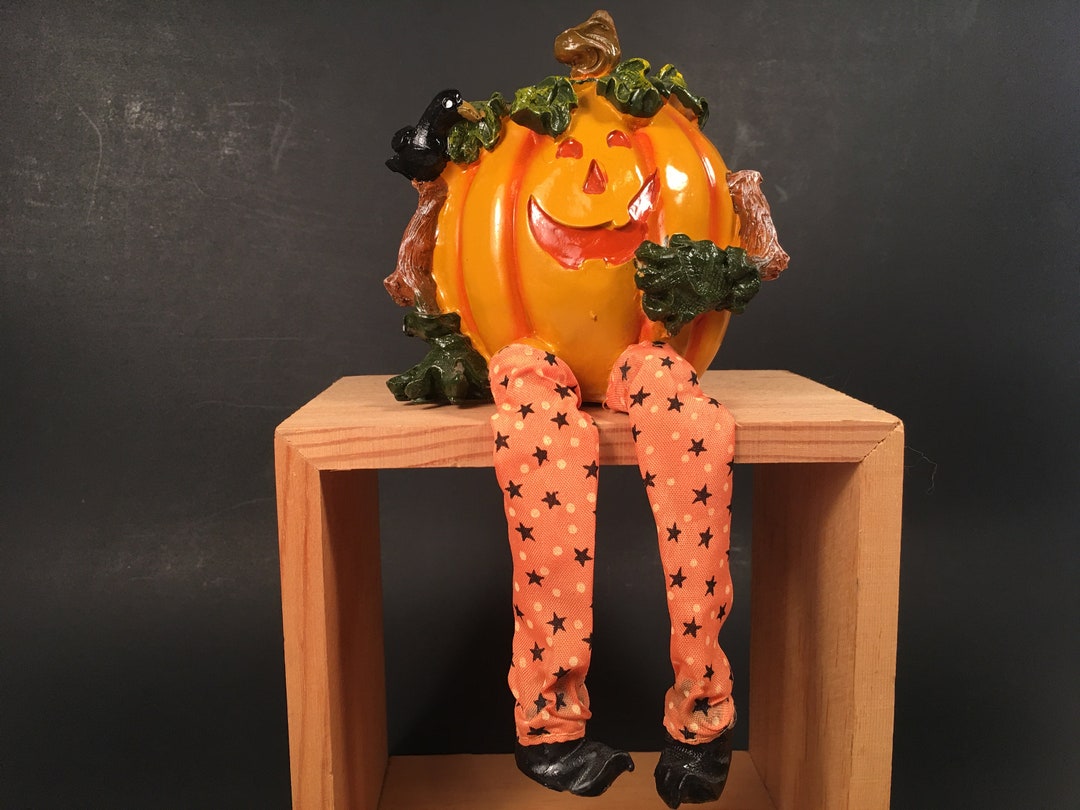 Vintage Halloween Jack-o-lantern Shelf Sitter, Vintage Halloween Shelf ...