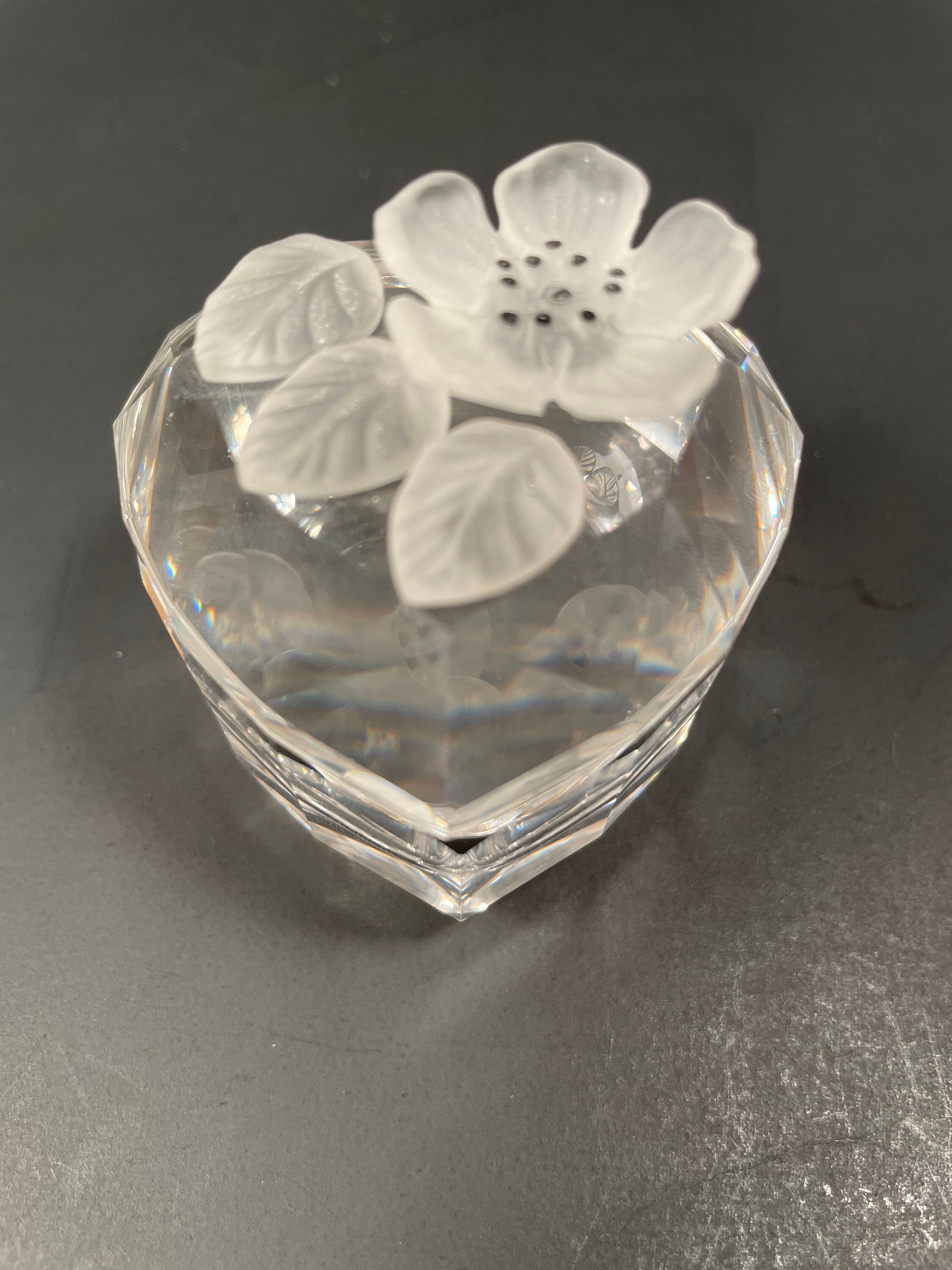 Vintage Swarovski Crystal Heart Shaped Box, Swarovski Heart Trinket Box ...