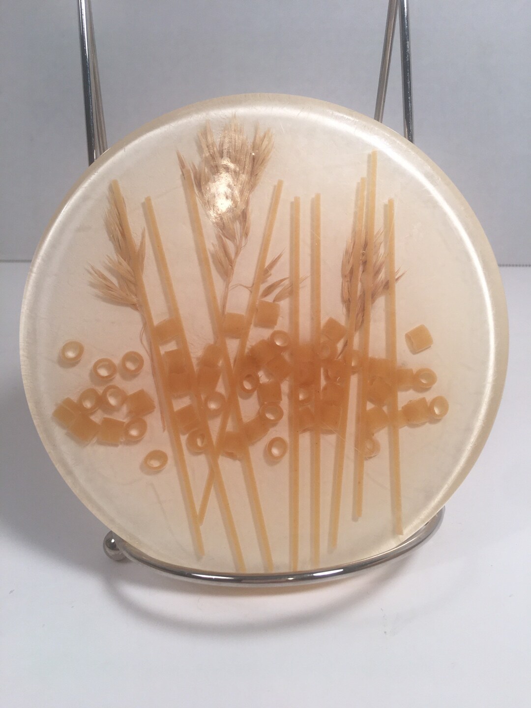 Vintage Lucite Trivet, Vintage Pasta Trivet, 1970s Wheat Pasta Trivet ...