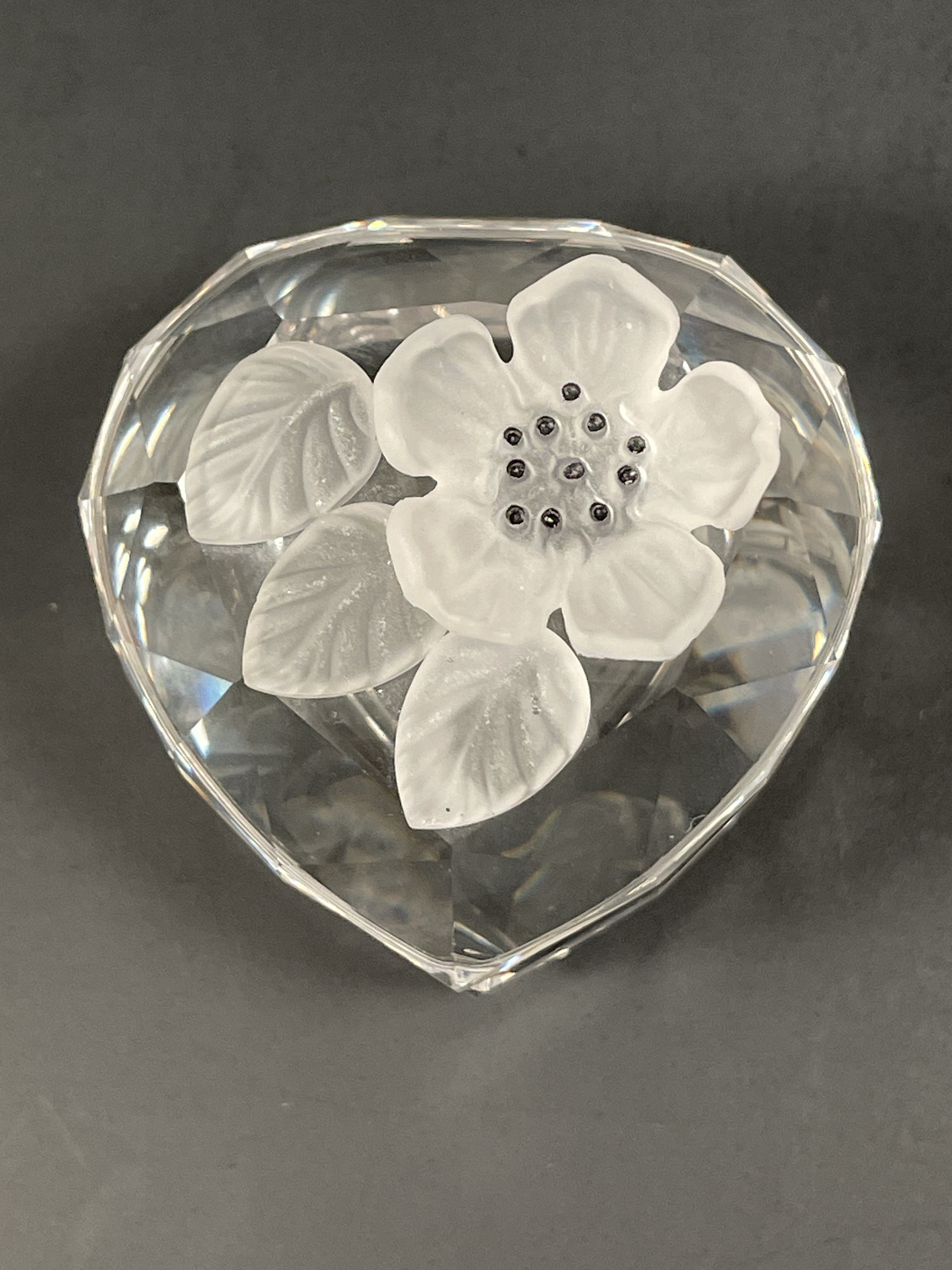 Vintage Swarovski Crystal Heart Shaped Box, Swarovski Heart Trinket Box ...