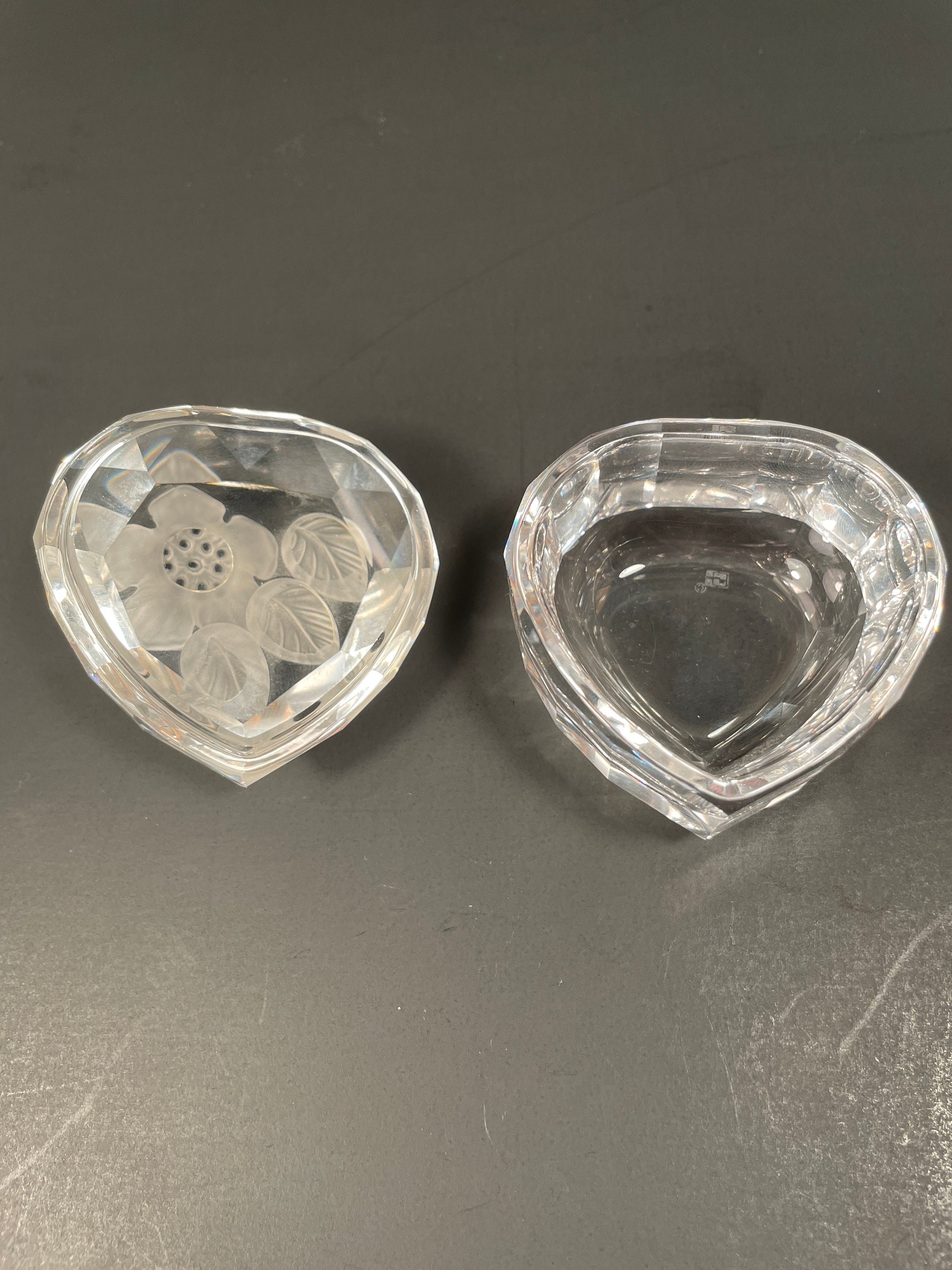 Vintage Swarovski Crystal Heart Shaped Box, Swarovski Heart Trinket Box ...