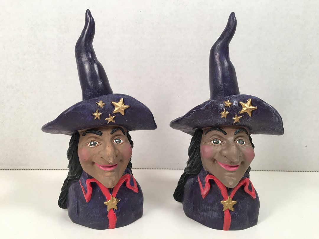 Vintage Witch Candlestick Holders, Vintage Halloween Witch Candle ...