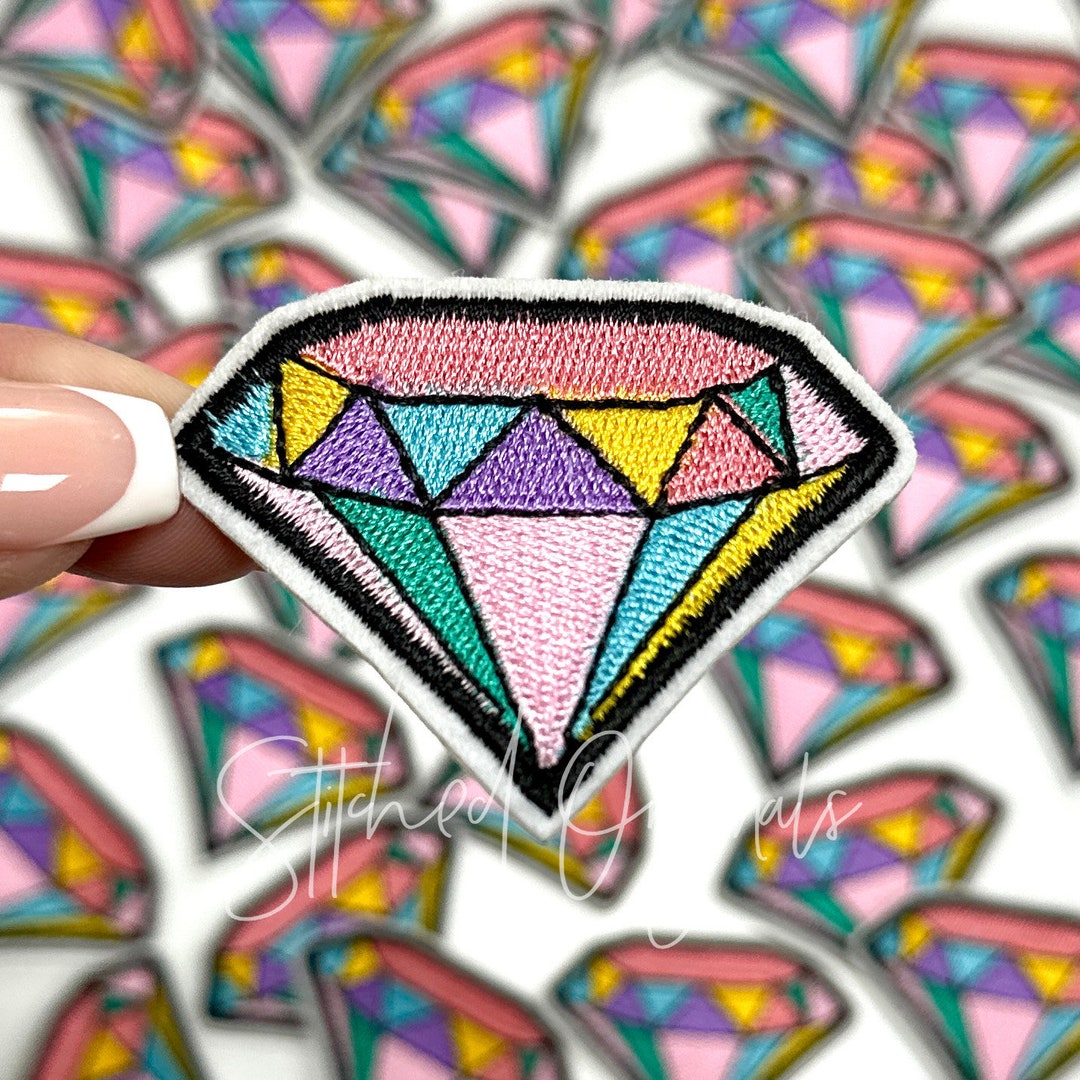 Multi Color Diamond Patch, Trucker Cap Patch, Iron On, DIY Patch ...