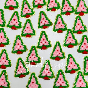 Christmas Tree Patch, Gold Glitter Backing Iron on Patch, Diy Patch ...