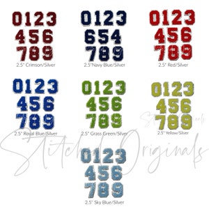 2.5" Chenille Numbers SILVER Glitter Backing, Iron On, DIY Patch - Etsy