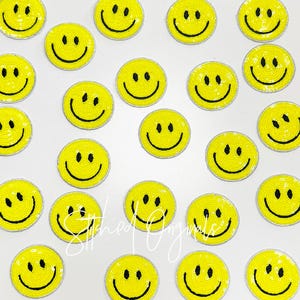 Sequin Face Yellow, Iron on Patch, DIY Patch, Trucker Hat Patch - Etsy