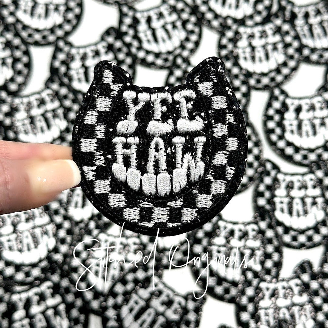Yee Haw Horseshoe Patch, Trucker Hat Patch, Iron On, DIY Patch, Checkerboard Horseshoe - Etsy
