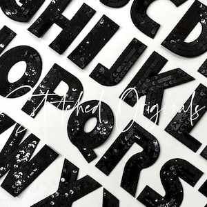 Black Sequin 3.12” Letter Patch, Iron on Patch, DIY Patch - Etsy