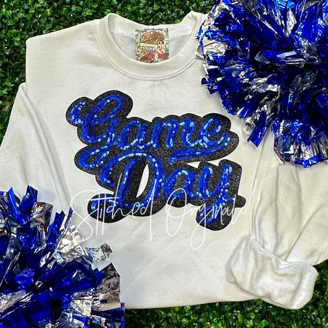 Game Day ROYAL BLUE Sequin Patch, Iron on Patch, Game Day, Diy Patch - Etsy