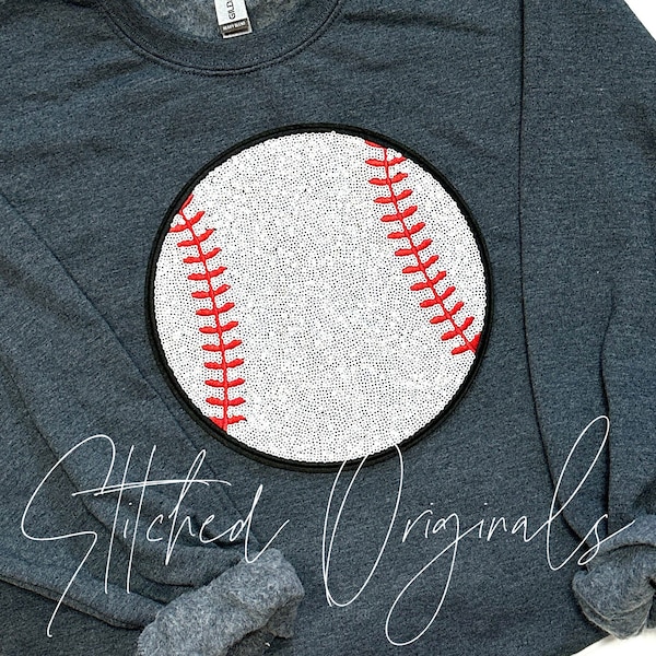 Baseball Sequin Iron on Patch - Etsy