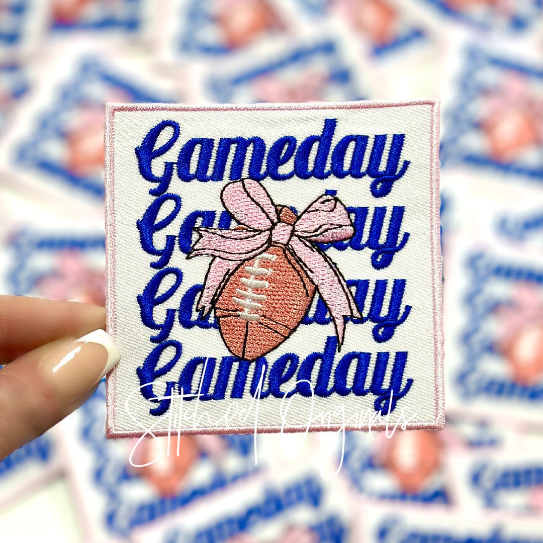 Royal Blue and Pink Game Day Patch, Diy Patch, Iron on Patch, Game Day ...