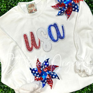 USA Sequin Patch, Silver Glitter Backing, Iron On, Diy, USA Patch - Etsy