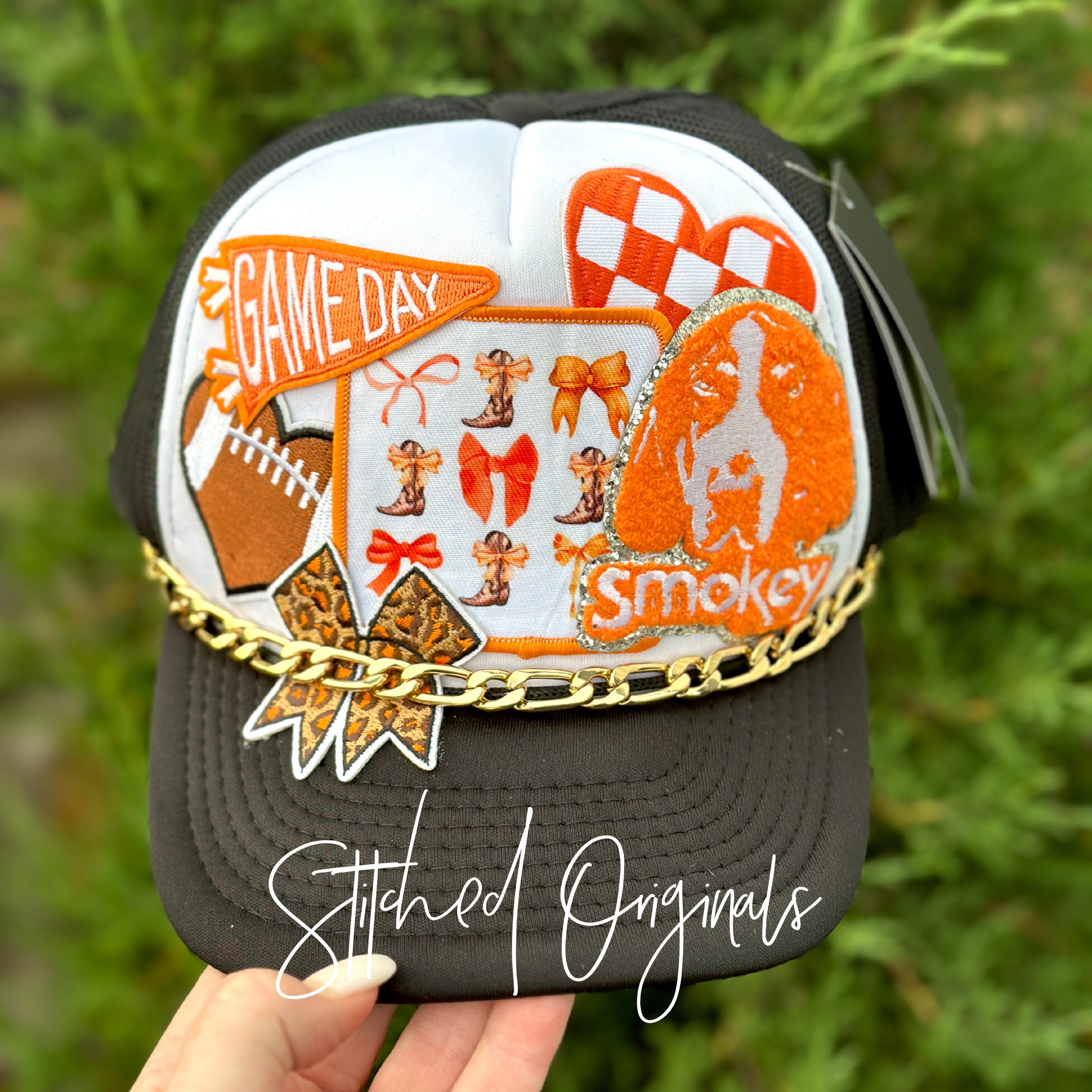 Tennessee Custom Trucker Cap, Smokey Football Theme Trucker Hat, Multi ...