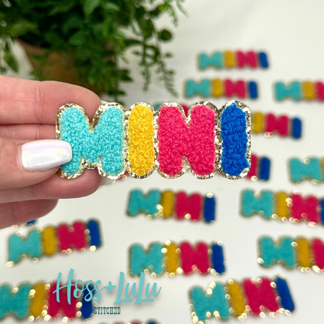 MINI Multi Color Chenille Patch, Multi Color MINI Patch With Gold ...