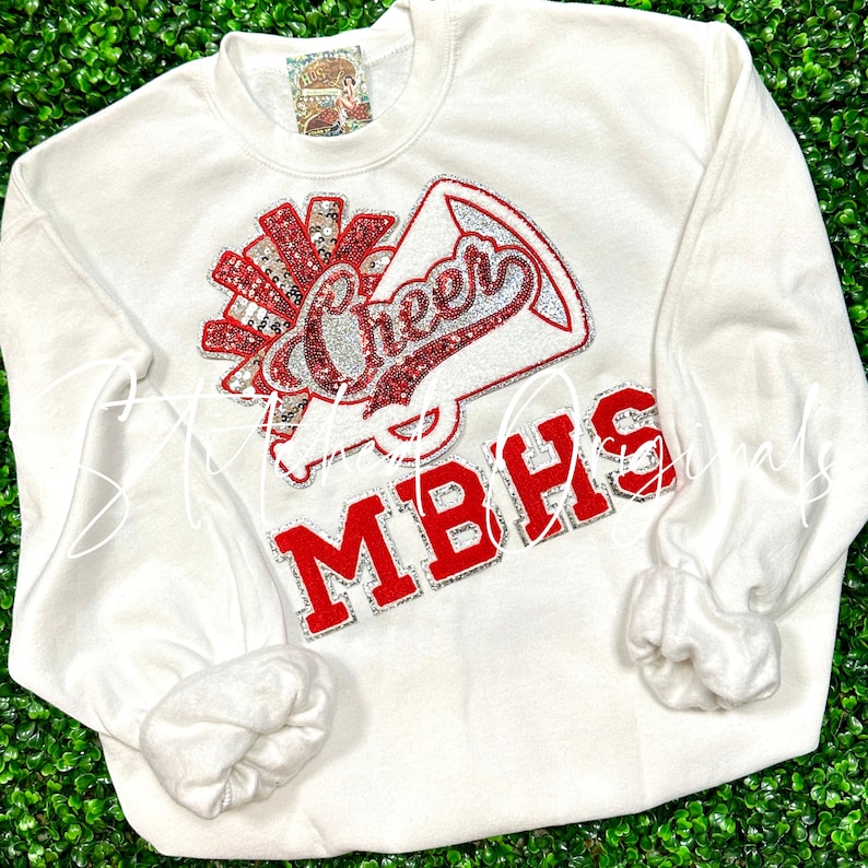 Cheer Chenille and SILVER Sequin BLING Megaphone Patch, DIY Patch, Iron On - Etsy