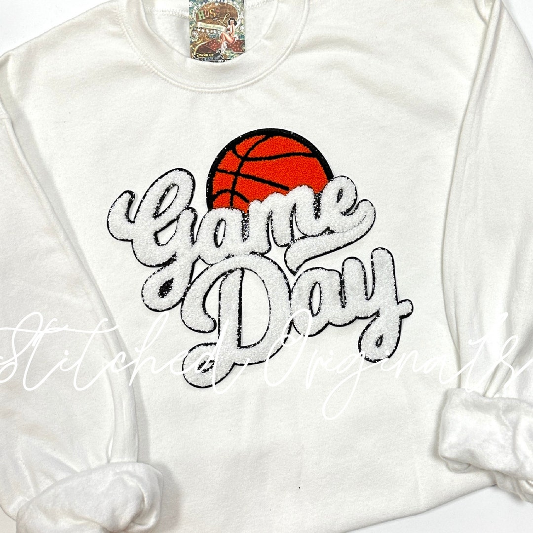 NEW BASKETBALL Game Day White Chenille Patch, Iron on Patch, Game Day, Diy Patch, Basketball - Etsy