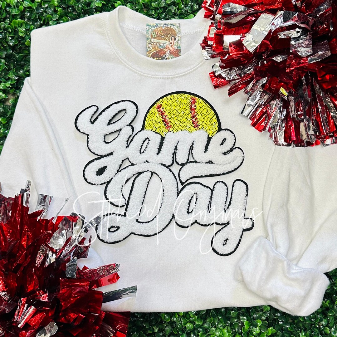 Game Day Softball Sequin Chenille Patch, Iron on Patch, Game Day, Diy Patch - Etsy