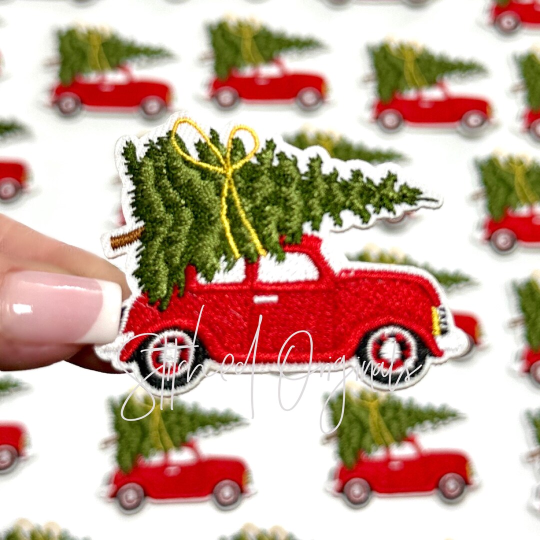 Vintage Car With Christmas Tree Patch, Iron on Patch, Diy Patch - Etsy