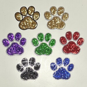 Royal Blue Sequin Paw Patch, Silver Glitter, Iron On, Diy Patch, Game ...