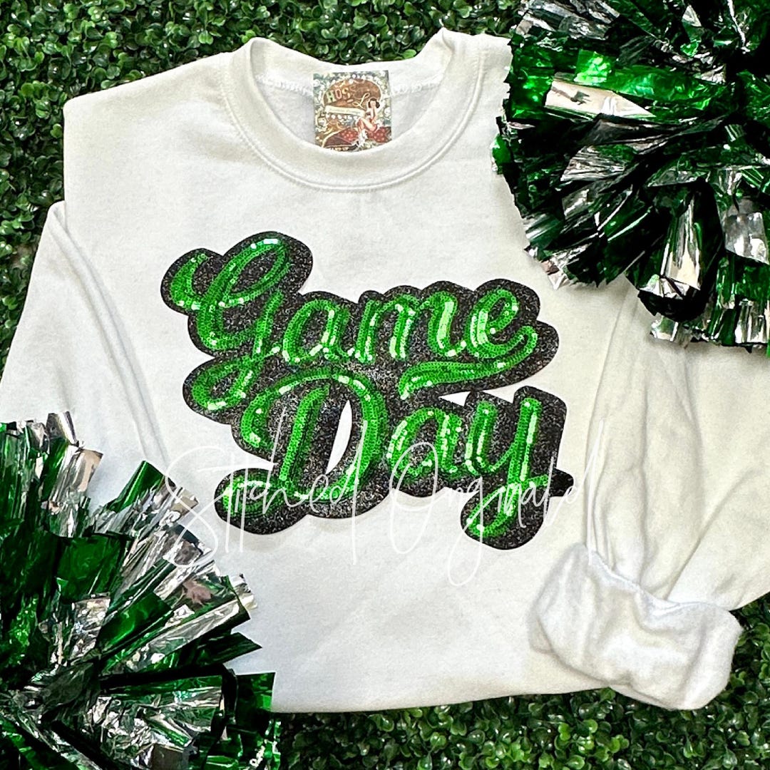 Game Day GREEN Sequin Patch, Iron on Patch, Game Day, Diy Patch - Etsy