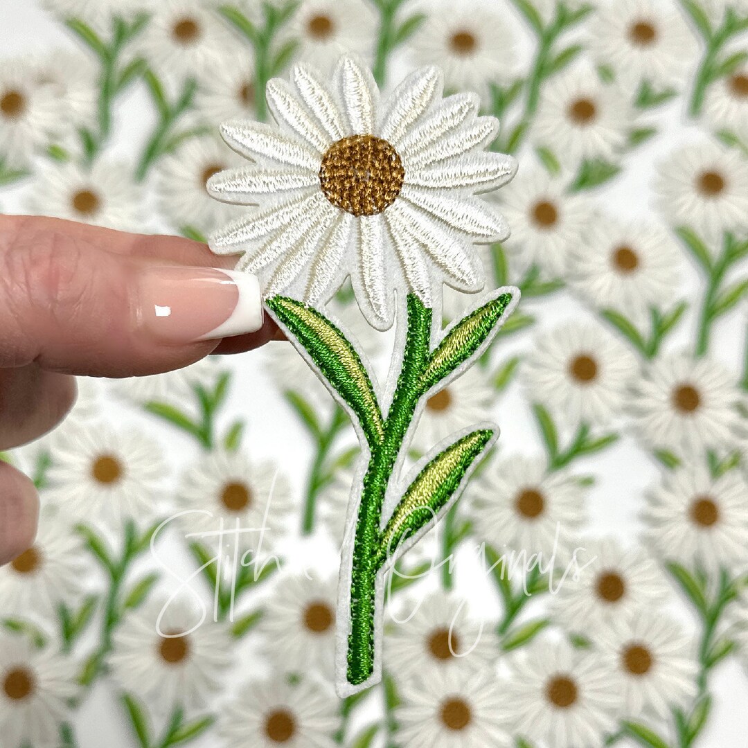 White Daisy Patch, Trucker Cap Patch, Iron On, DIY Patch, Flower Patch ...