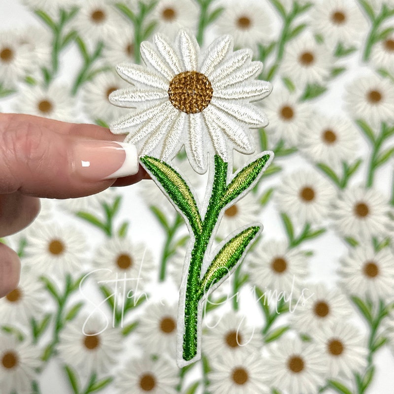 Embroidered Daisy Patches - Etsy