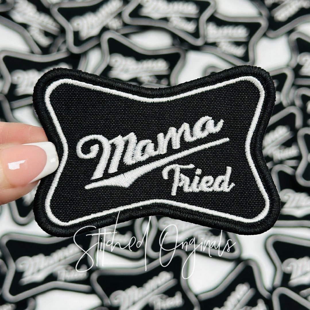 Mama Tried Black Embroidered Patch, Trucker Cap Iron On - Etsy