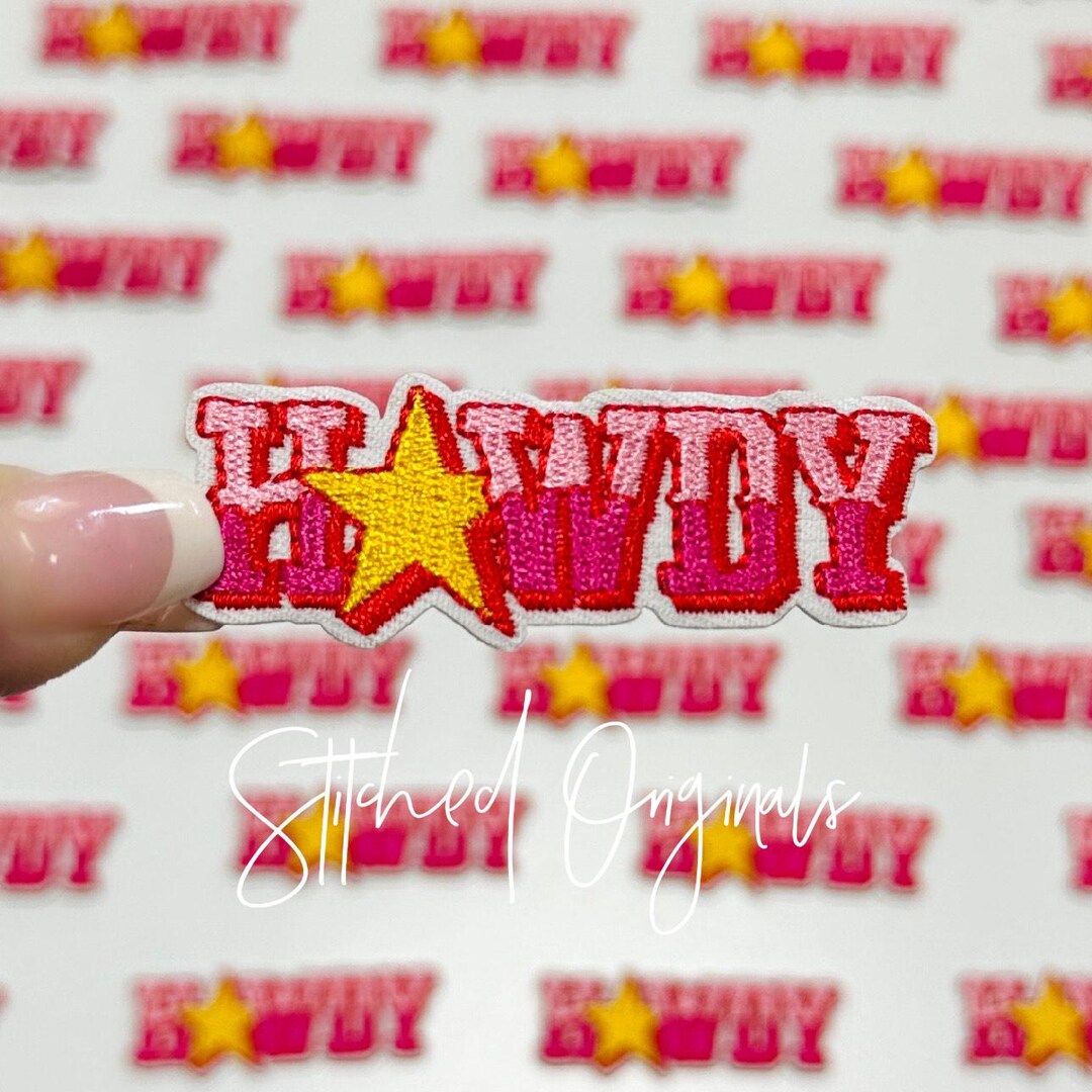 Pink Howdy With Star Patch, Trucker Cap Patch, Iron On, DIY Patch ...