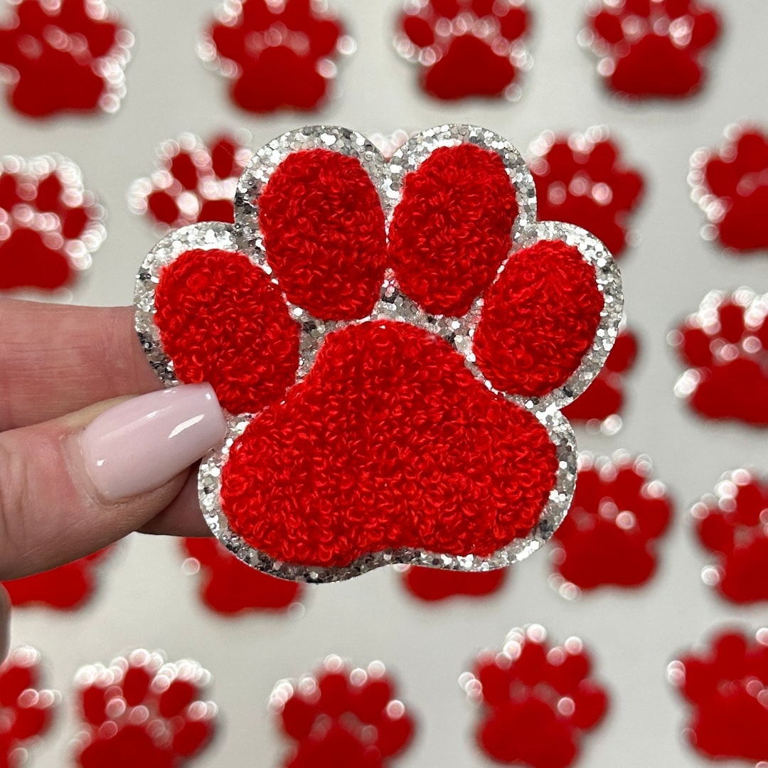 Paw Patch Red With Silver, Iron on Paw Patch, DIY Paw Patch - Etsy