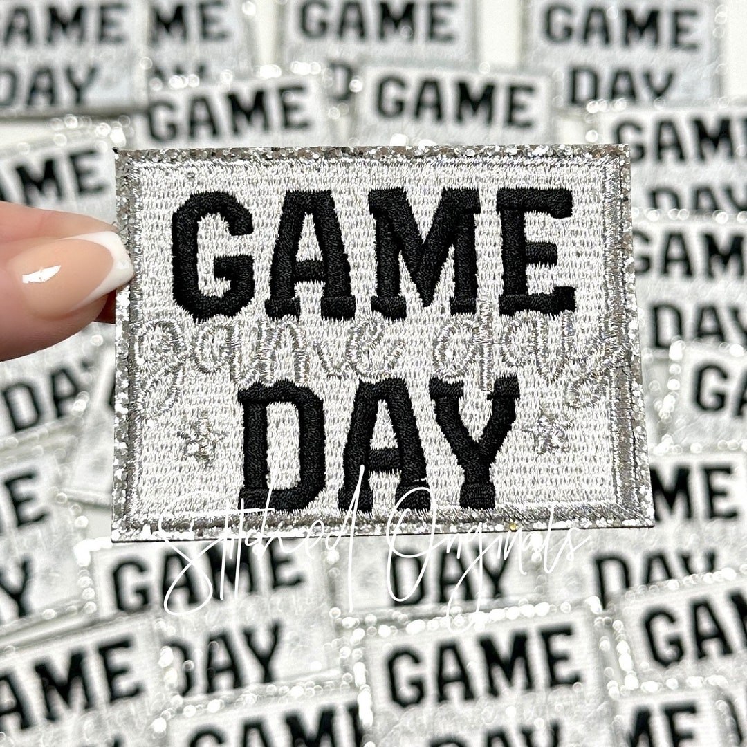 Silver Game Day Patch, Diy Patch, Iron on Patch, Game Day Patch ...