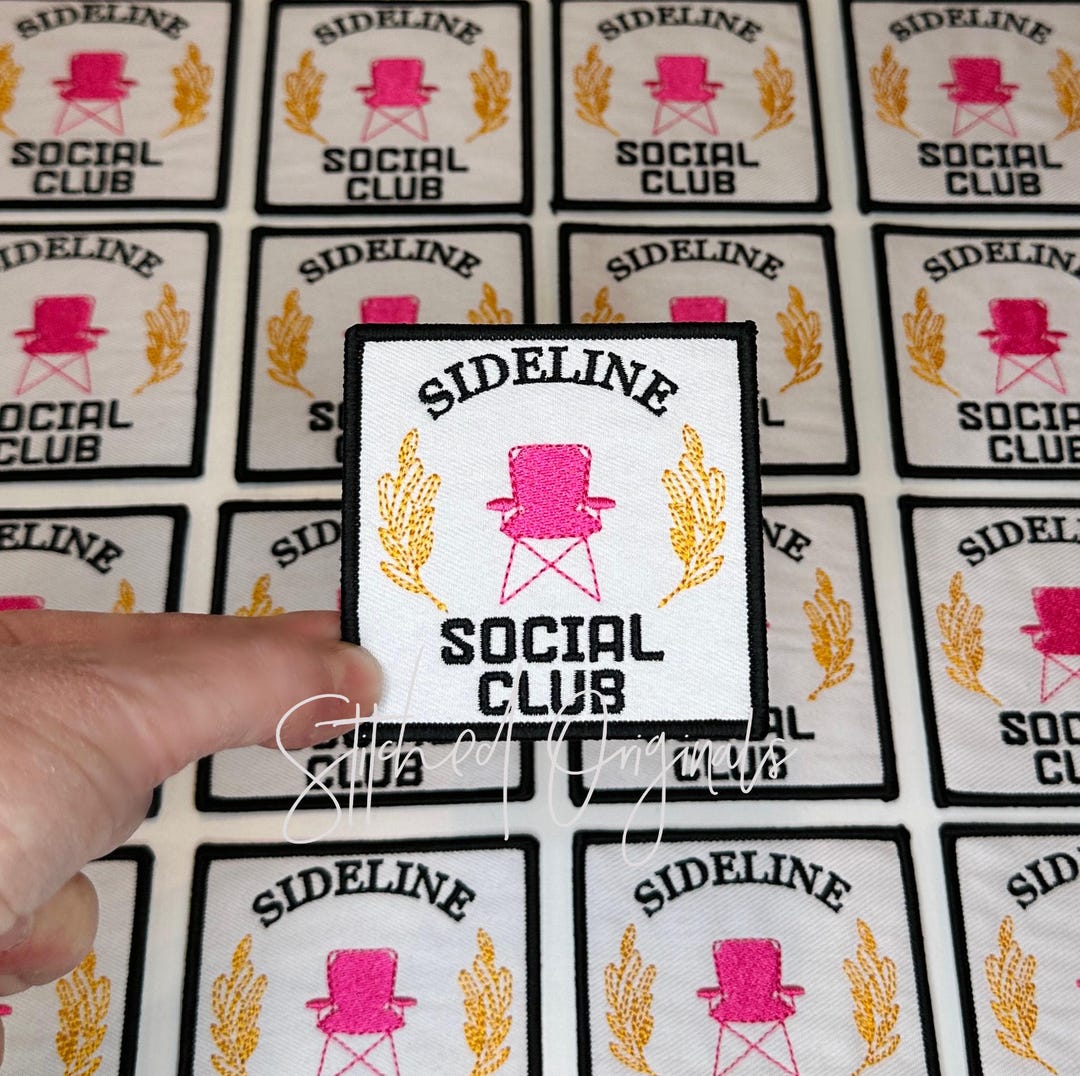 Sideline Social Club Patch, Trucker Cap Patch, Iron On, DIY Patch ...