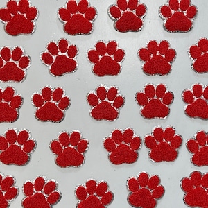 Paw Patch Red With Silver, Iron on Paw Patch, DIY Paw Patch - Etsy