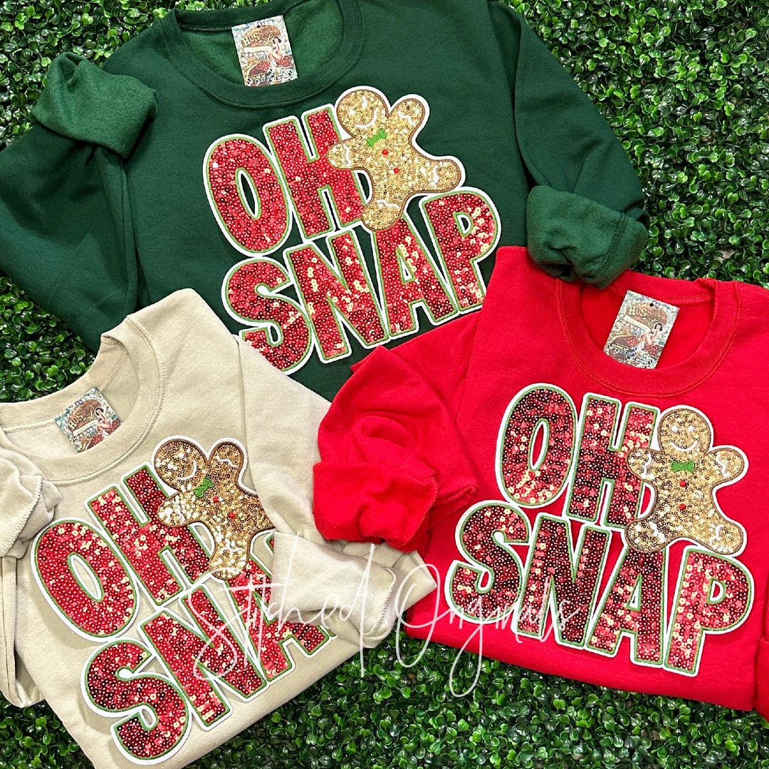 Oh Snap Sequin Patch, Holiday Patch, Diy Patch - Etsy