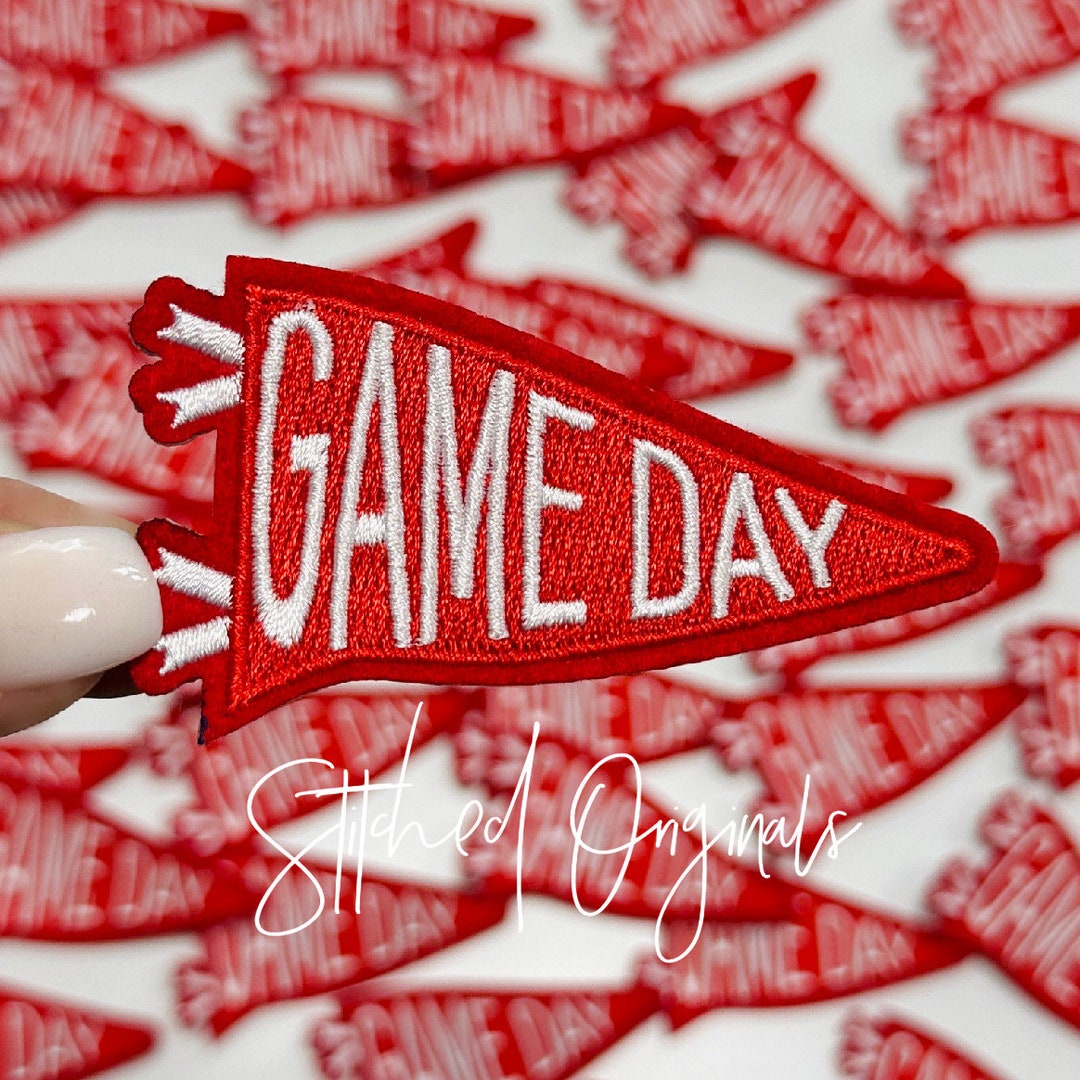 Red Game Day Pennant Flag Iron on Patch, DIY - Etsy