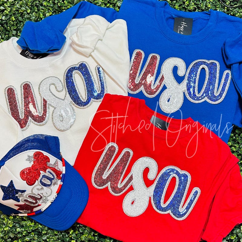 Sequin Usa Embroidered - Etsy
