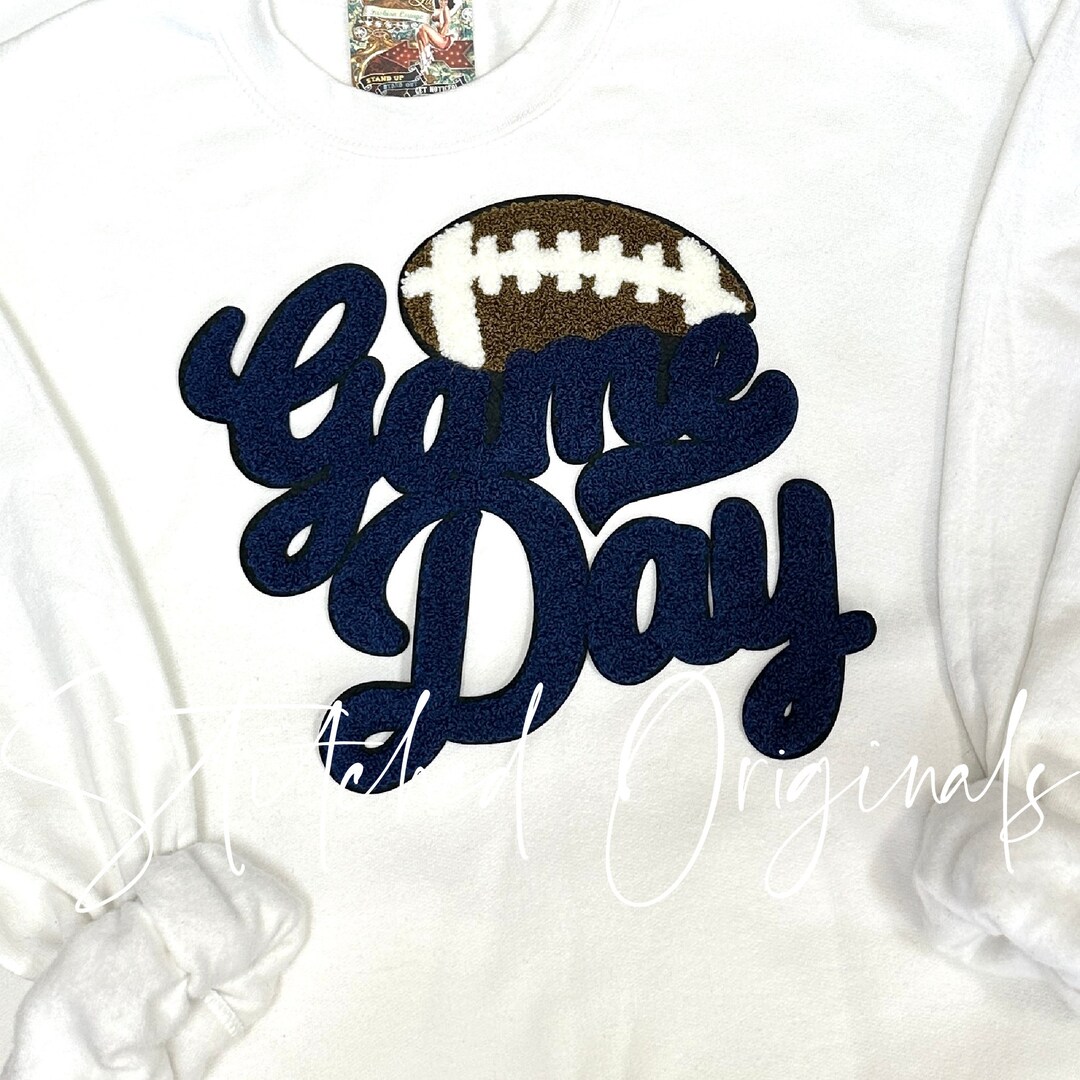 Game Day NAVY Chenille Patch, Iron on Patch, Game Day, Diy Patch - Etsy