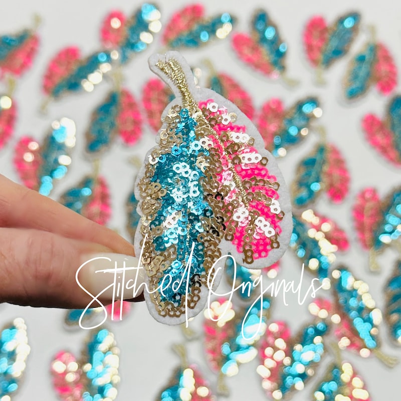Sequin Feather Patches - Etsy