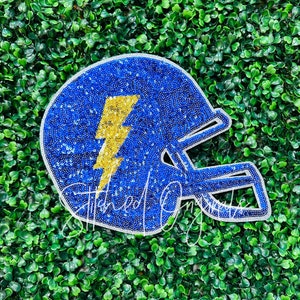 Blue Helmet Sequin Patch, Iron on Patch, Sequin Patch, DIY Patch ...