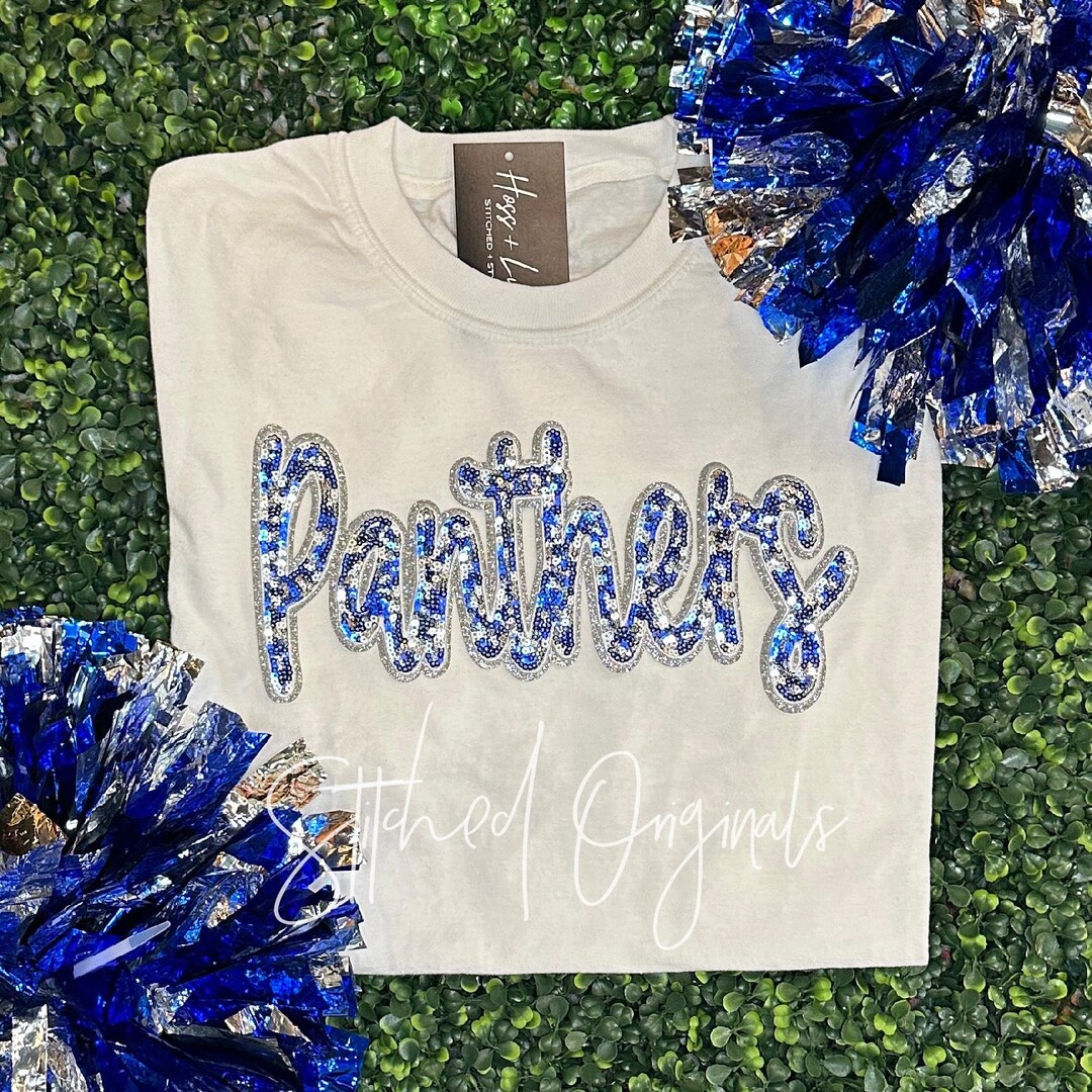 Panthers Sequin Patch, Silver Glitter Backing, DIY, Iron On, Game Day, High School Football - Etsy