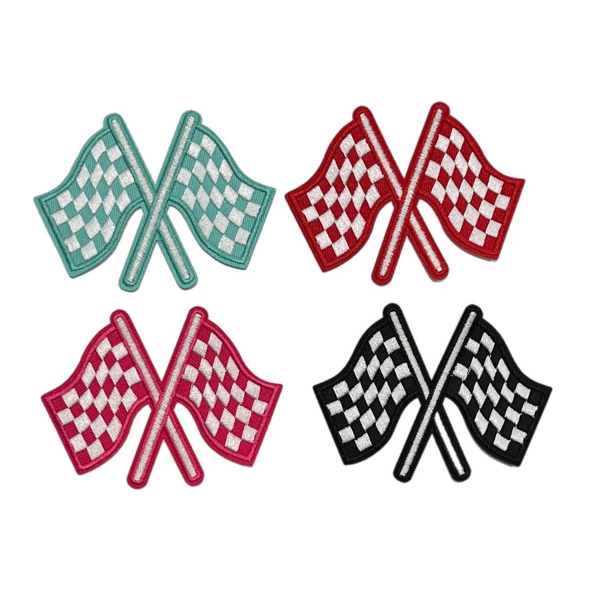 Hot Pink Checkered Flag Patch, Trucker Cap Patch, Iron On, DIY Patch ...