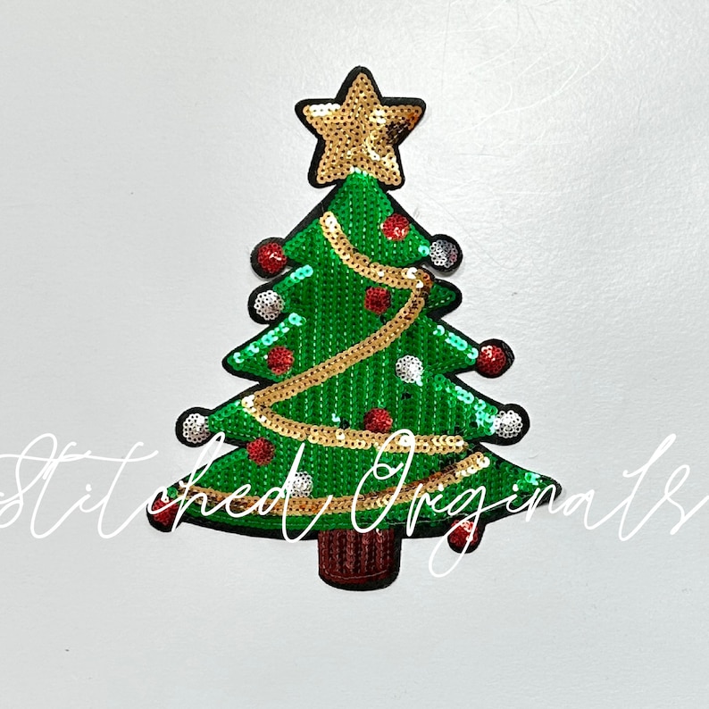 Sequin Christmas Tree Iron-on Patch, DIY Applique - Etsy