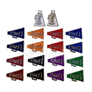 Cheer Green Megaphone Patch, Gold Glitter, Cheer Patch, DIY Patch, Iron on Patch, Trucker Hat ...