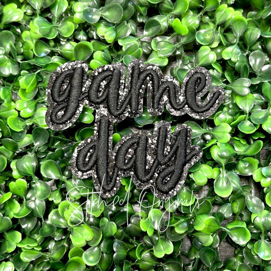 Black Game Day Patch, Diy Patch, Iron on Patch, Game Day Patch, Trucker ...