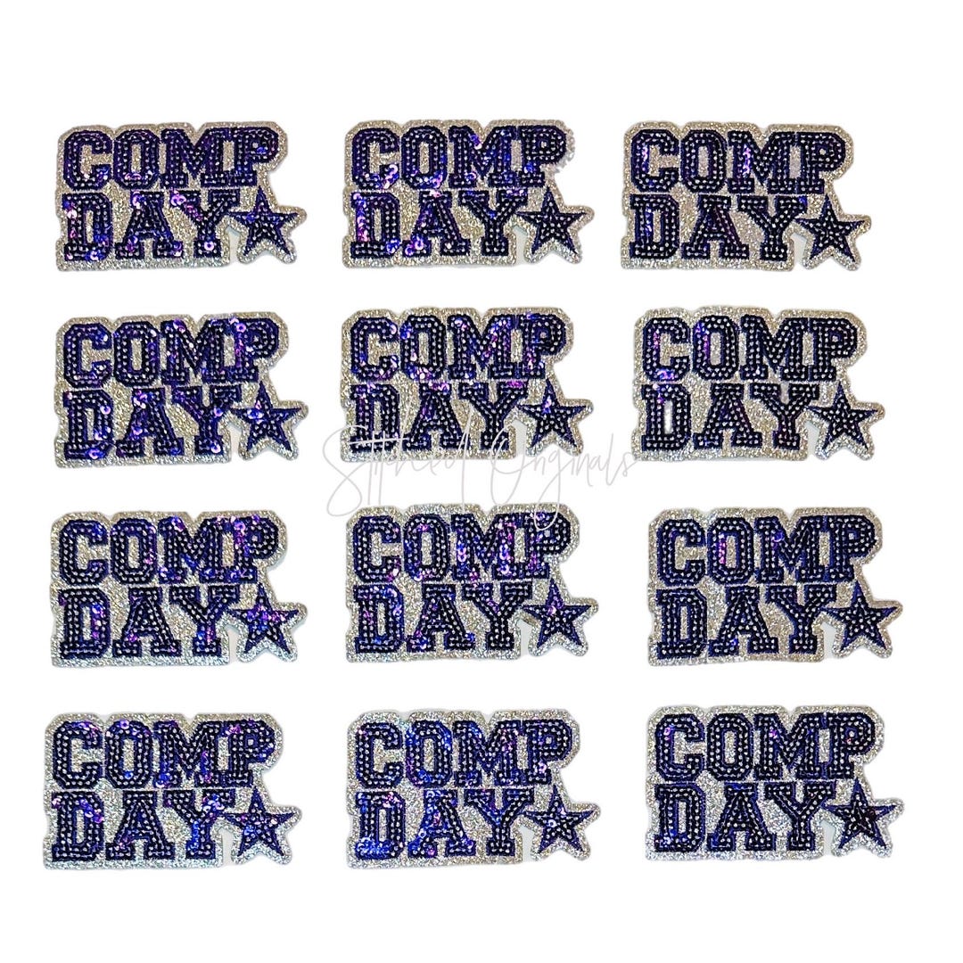 Comp Day Sequin Patch, Purple & Silver Glitter, Iron On - Etsy