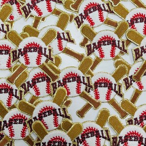 Gold Glitter Baseball Patch: Iron-on Chenille Applique - Etsy