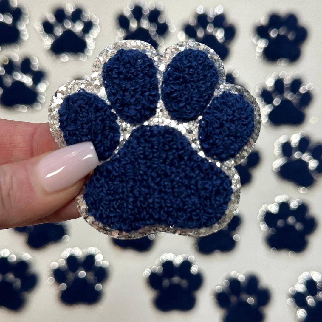 Paw Patch Navy Blue With Silver, Iron on Paw Patch, DIY Paw Patch - Etsy