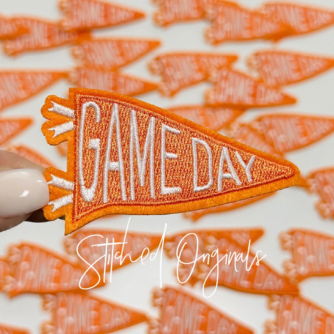 Game Day Patch, Diy Patch, Iron on Patch, Orange Game Day Pennant Patch - Etsy