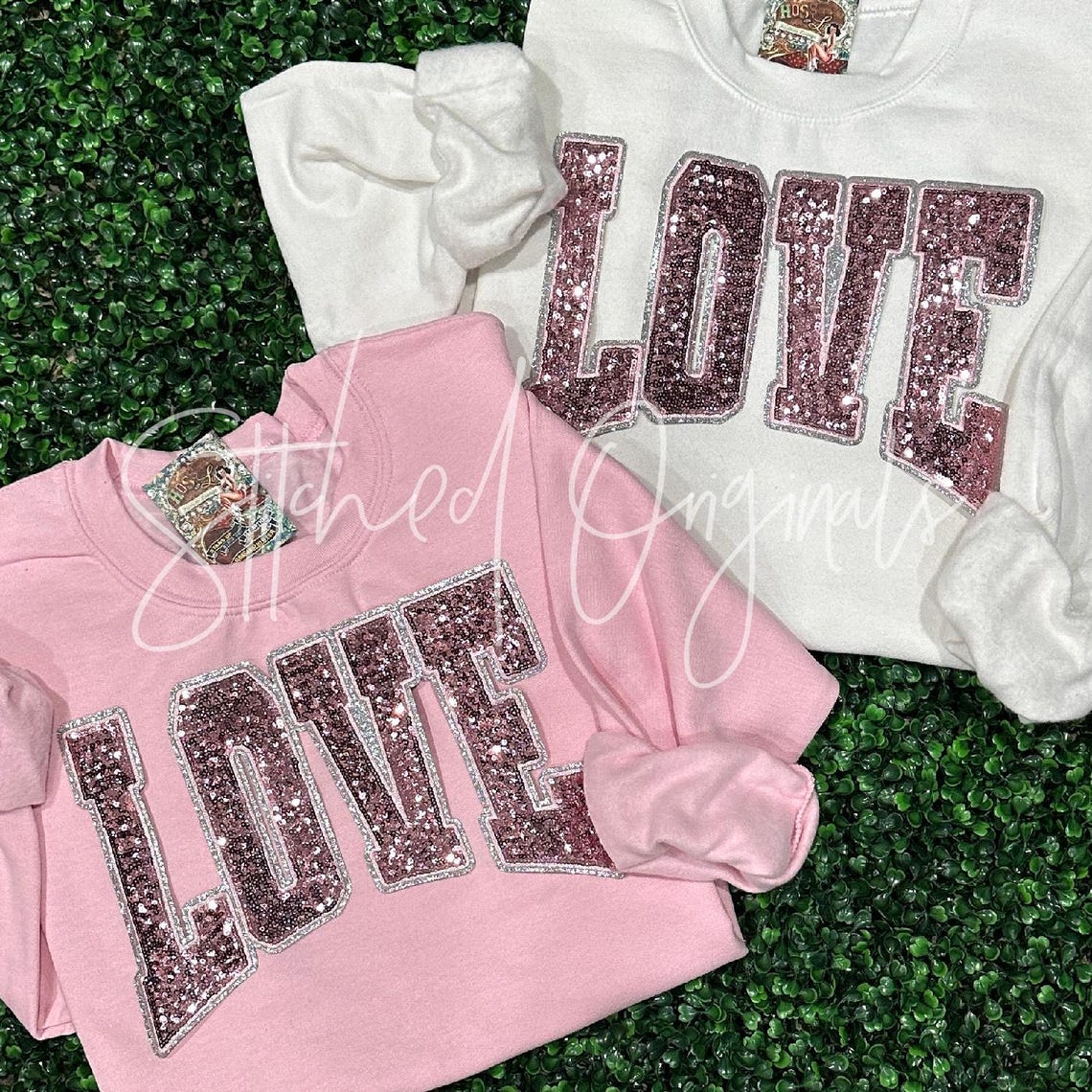 Love Sequin Iron on Patch, Custom Sequin Patch With Silver Glitter, DIY ...