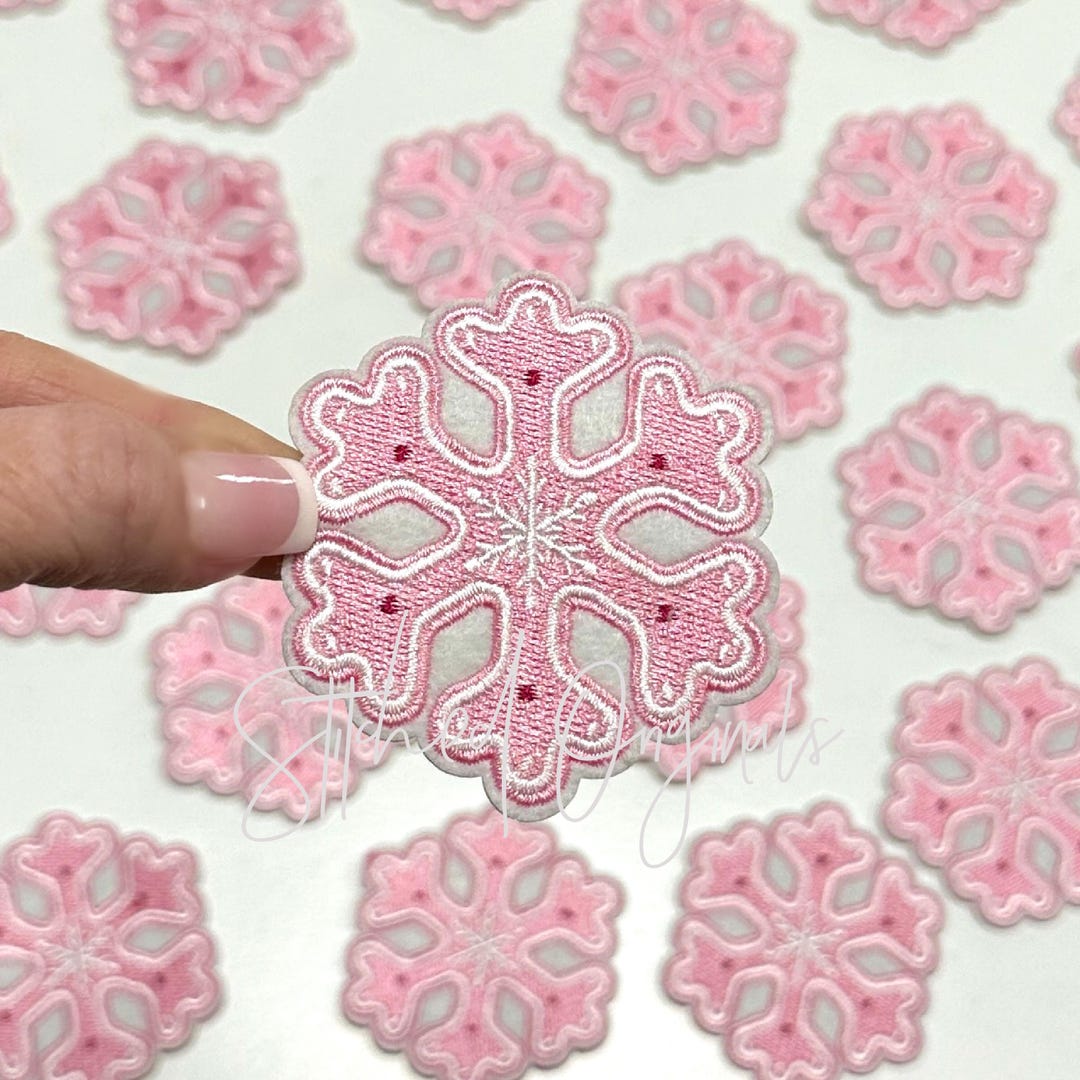 Pink Preppy Snow Flake Patch, Preppy Patch, Iron on Christmas Patch - Etsy
